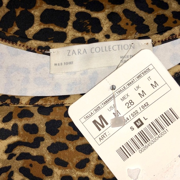Zara Collections | Tops | Zara Leopard Print Fitted Top M Nwt | Poshmark